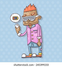 Boy Phone Stock Vector (Royalty Free) 245399233 | Shutterstock