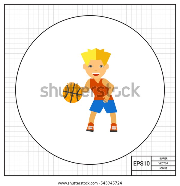 Boy Playing Basketball Vector Icon Stock Vector (Royalty Free ...