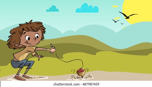 Boy Playing Trumpo Vector Background Stock Vector (Royalty Free) 487987459