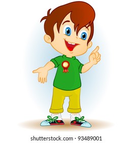 Boy Pointing Stock Vector (Royalty Free) 93489001 | Shutterstock