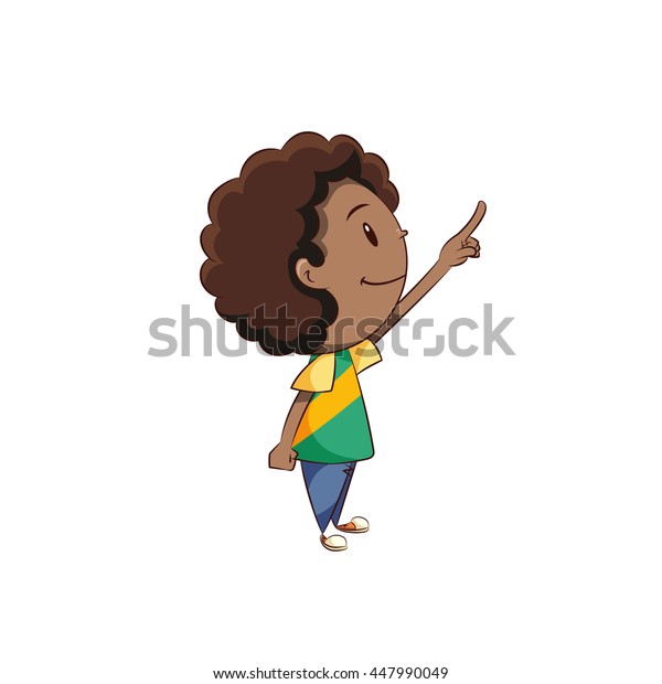 Boy Pointing Vector Illustration Stock Vector (Royalty Free) 447990049 ...
