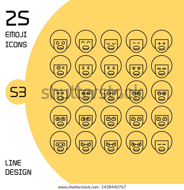 Boy Profile Avatar Emoticons Set Line Stock Vector (Royalty Free ...