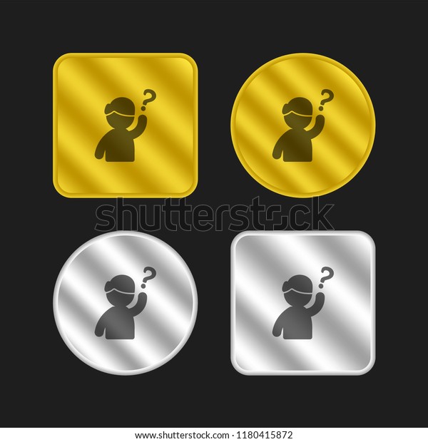 Boy Raising Hand Question Gold Silver Stock Vector (Royalty Free ...