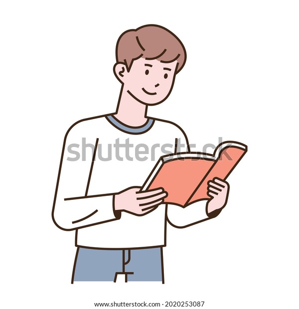 Boy Reading Book Outline Simple Vector: เวกเตอร์สต็อก (ปลอดค่าลิขสิทธิ์ ...