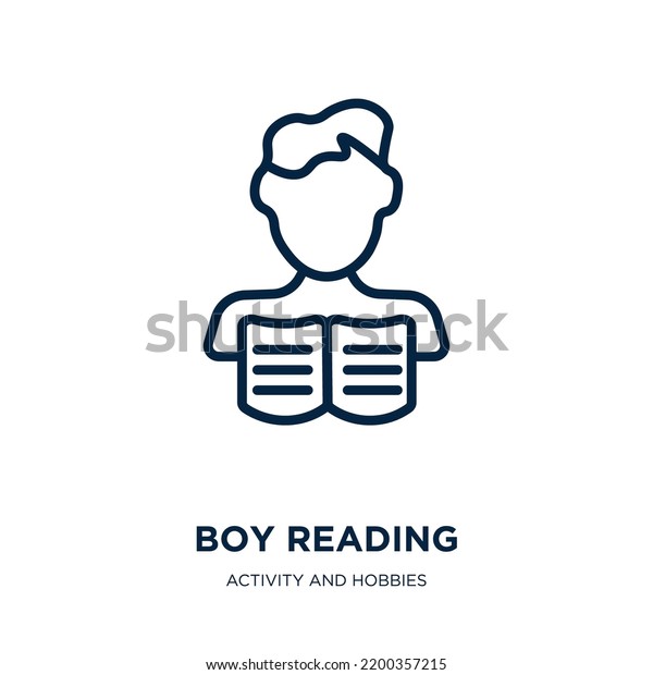 Boy Reading Icon Activity Hobbies Collection Stock Vector (Royalty Free ...