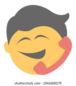 Boy Happy Expressions Through Emoticon Icon 스톡 벡터(로열티 프리) 1042621096 ...