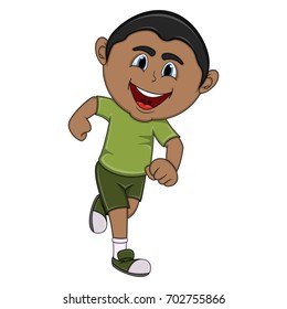 Boy Running Cartoon Vector Illustration 스톡 벡터(로열티 프리) 702755965 ...
