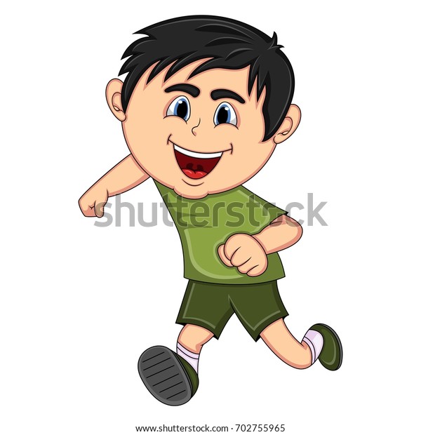 Boy Running Cartoon Vector Illustration Stock Vector (Royalty Free ...