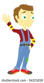 Boy Saying Hello Cartoon Stock Vector (Royalty Free) 56321818 ...