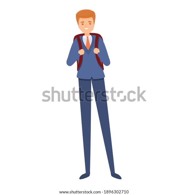 Boy School Uniform Icon Cartoon Boy Stock Vector (Royalty Free ...