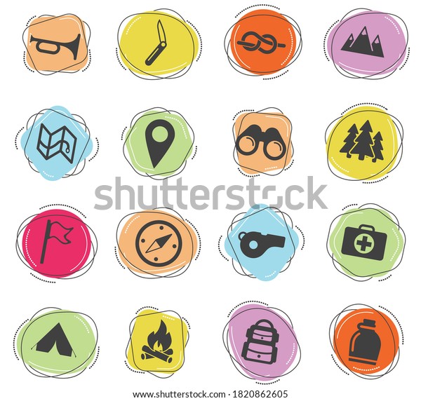 Boy Scout Color Vector Icons Web Stock Vector (Royalty Free) 1820862605 ...