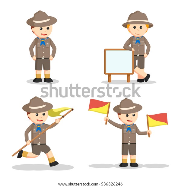 boy scout set illustration design
