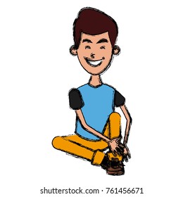 Boy Seated Cartoon Stock Vector (Royalty Free) 761456671 | Shutterstock