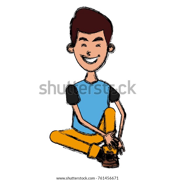 Boy Seated Cartoon Stock Vector (Royalty Free) 761456671 | Shutterstock