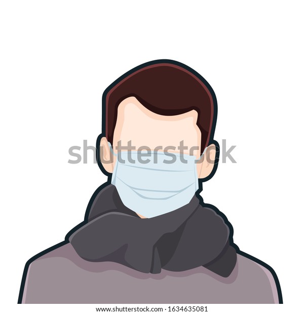 Boy Sick Mask Vector Illustration Stock Vector (Royalty Free ...