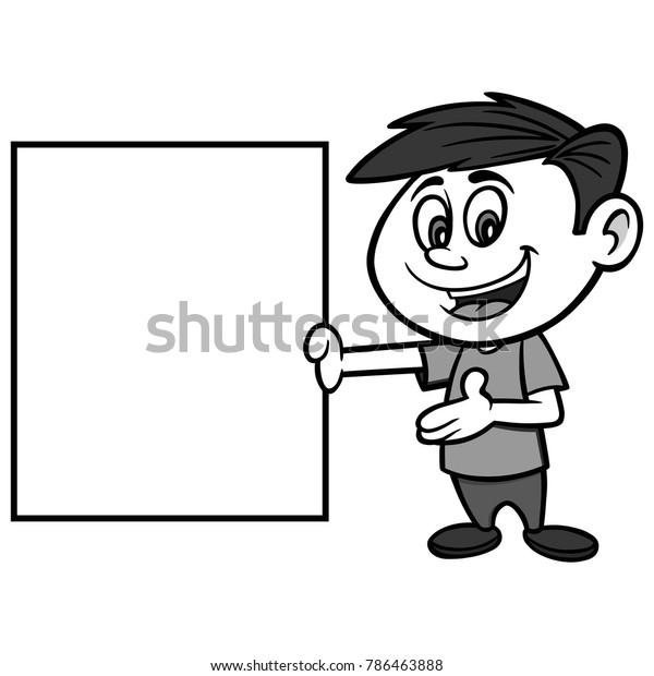 Boy Sign Illustration Vector Cartoon Illustration Stock Vector (Royalty ...