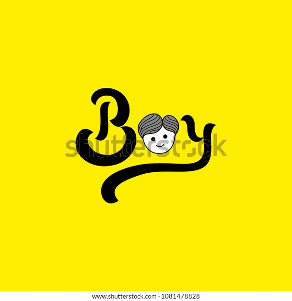 Boy Sign Logo Boy Calligraphy Logo Stock Vector (Royalty Free ...