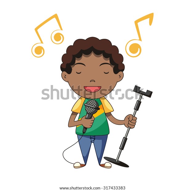 Boy Singing Vector Illustration Stock Vector (Royalty Free) 317433383