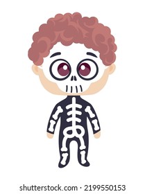 Boy Skeleton Halloween Cartoon Isolated Icon Stock Vector (Royalty Free ...