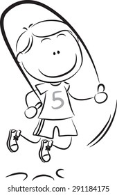 Boy Skipping: vector de stock (libre de regalías) 291184154 | Shutterstock