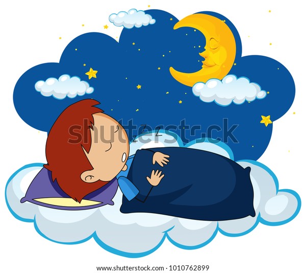 Boy Sleeping Night Illustration Stock Vector (Royalty Free) 1010762899 ...