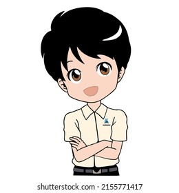 Boy Smile Vector Illustration Stock Vector (Royalty Free) 2155771417 ...