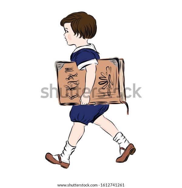 Boy Steps Holding Armpit Book First: เวกเตอร์สต็อก (ปลอดค่าลิขสิทธิ์ ...