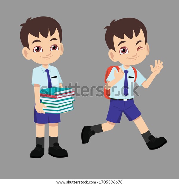 Boy Student School Uniform: เวกเตอร์สต็อก (ปลอดค่าลิขสิทธิ์) 1705396678 ...