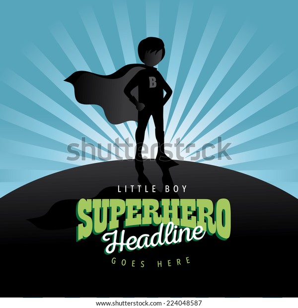 Vektor Stok Boy Super Hero Burst Background Eps (Tanpa Royalti ...