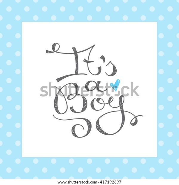 Boy Vector Text Baby Shower Card Stock Vector (Royalty Free) 417192697 ...