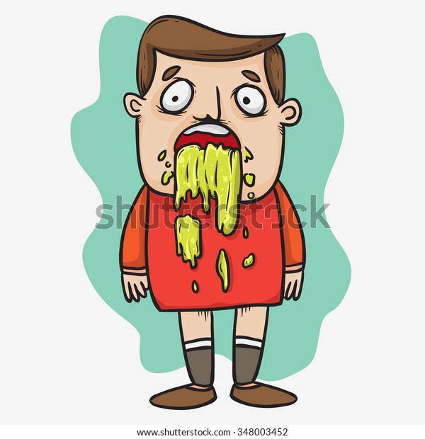 Boy Vomit Himself Stock Vector (Royalty Free) 348003452