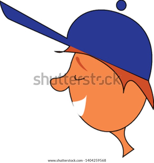 Boy Wearing Blue Hat Smiling Face Stock Vector (Royalty Free ...