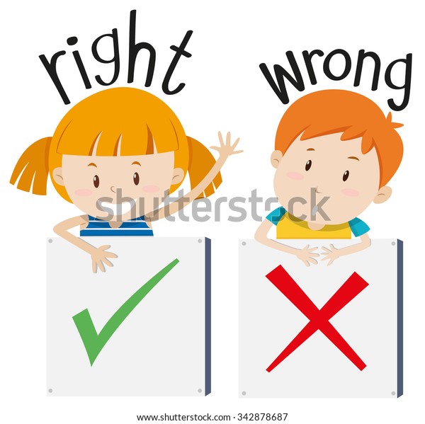 Boy Wrong Sign Girl Right Sign Stock Vector (Royalty Free) 342878687 ...