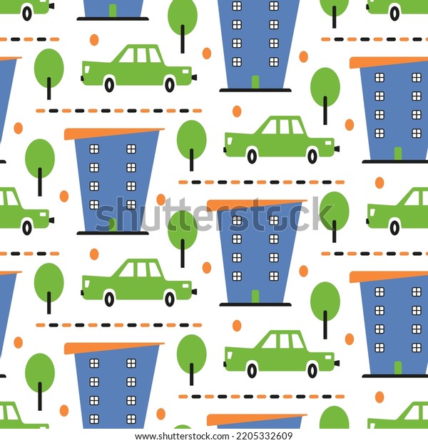 Boyish Car Background Transport Road City Stock Vector (Royalty Free ...