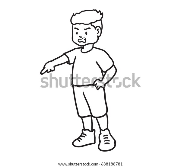 Boys Angry Pointing Fingersvector Hand Drawn Stock Vector (Royalty Free ...