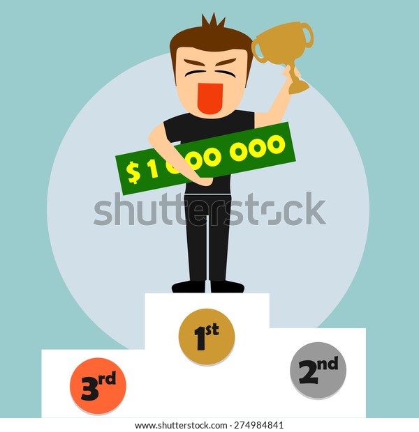 Boys Cartoon Character Winner Bring Trophy Stock Vector (Royalty Free ...