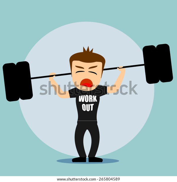 Boys Cartoon Character Work Out Stock Vector (Royalty Free) 265804589 ...