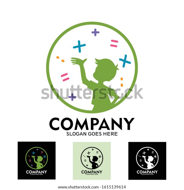 Boys Character Logos Display Mathematical Symbols Stock Vector (Royalty ...