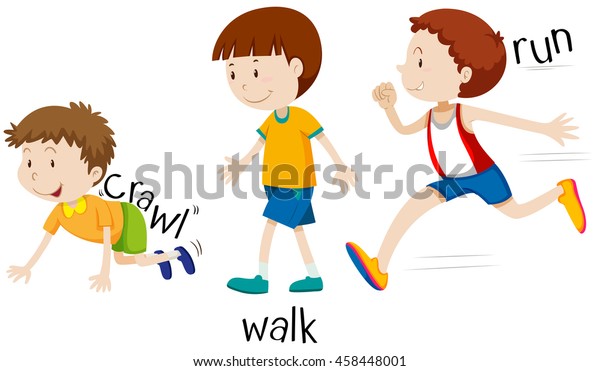 Boys Different Actions Illustration Stock Vector (Royalty Free) 458448001