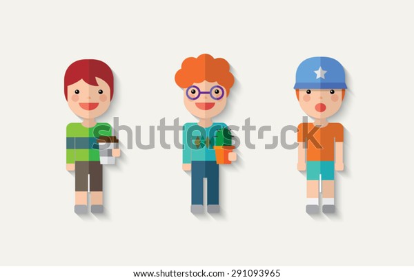 Boys Icon Set Stock Vector (Royalty Free) 291093965 | Shutterstock