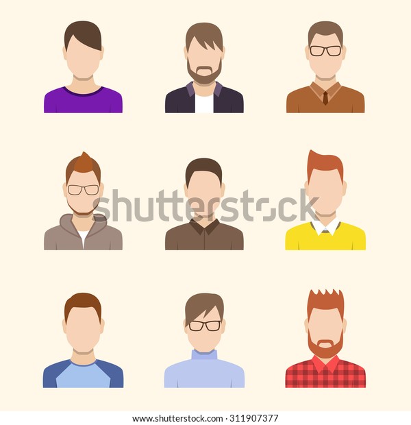 Boys Icons Set Team Concept Flat Stock Vector (Royalty Free) 311907377