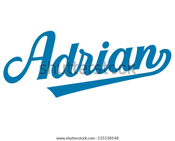 Boys Names Athletic Vector Lettering Series: Adrian