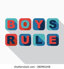 Boys Rule Vector Illustration Greeting Card Stock Vector (Royalty Free ...