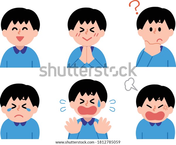 Boys Upper Body Illustration Set Stock Vector (Royalty Free) 1812785059 ...