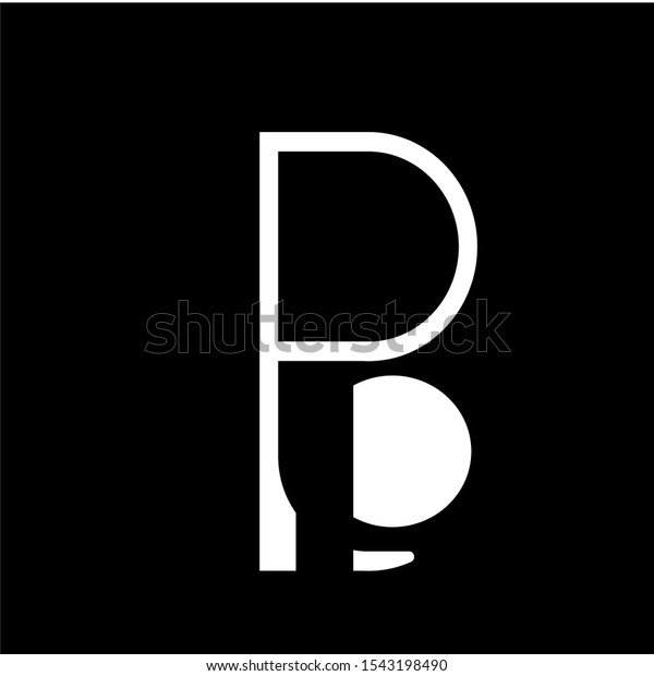 Bp Font Logo Design Black Background Stock Vector (Royalty Free ...