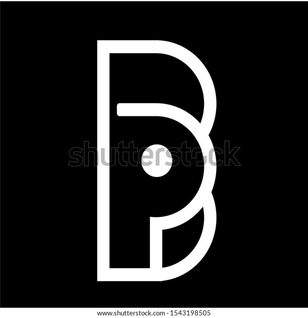 Bp Font Logo Design Black Background Stock Vector (Royalty Free ...