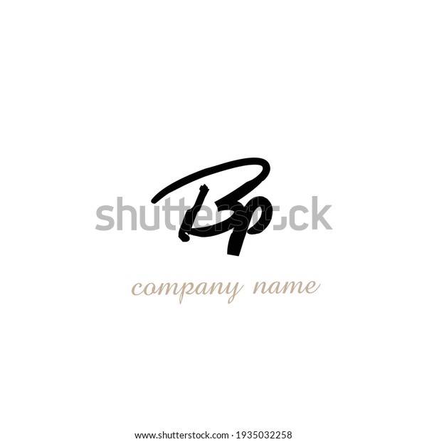 Bp Handwritten Logo Identity White Background Stock Vector (Royalty ...