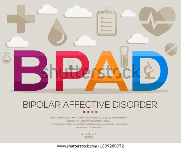 Bpad Mean Bipolar Affective Disorder Medical Stock Vector (Royalty Free ...