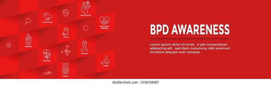 Bpd Borderline Personality Disorder Icon Set Stock Vector (Royalty Free ...