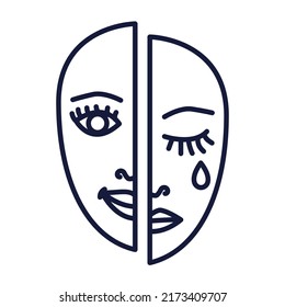 Bpd Borderline Personality Disorder Icon Showing Stock Vector (Royalty ...